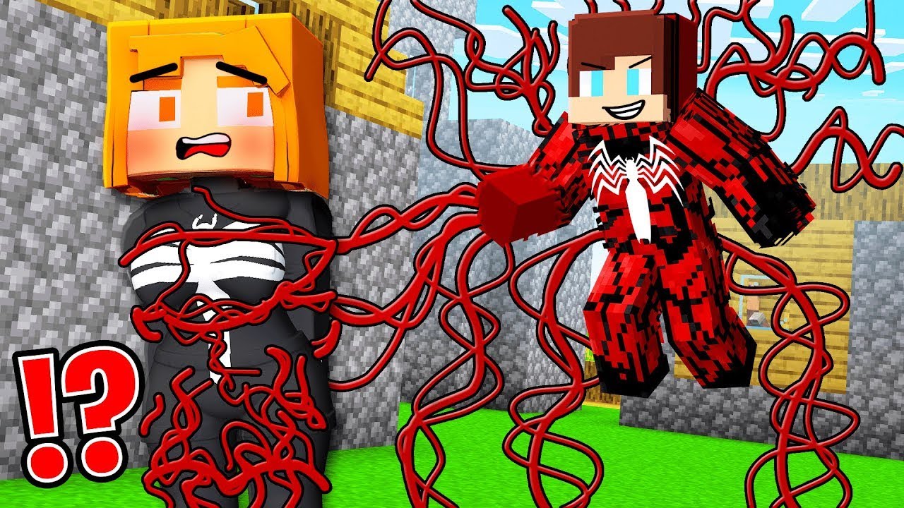JJ became CARNAGE and trapped VENOM GIRL in MInecraft - Maizen - YouTube