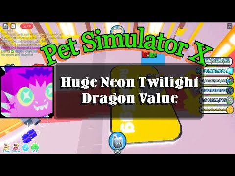 Huge Neon Twilight Dragon Value in Pet Simulator X | Roblox Pet Sim X ...