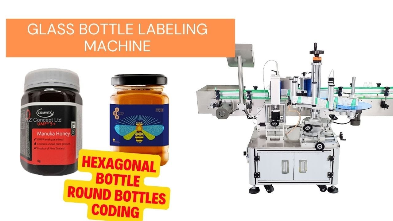 Automatic glass bottle self-adhesive labeling machine-risheng - YouTube
