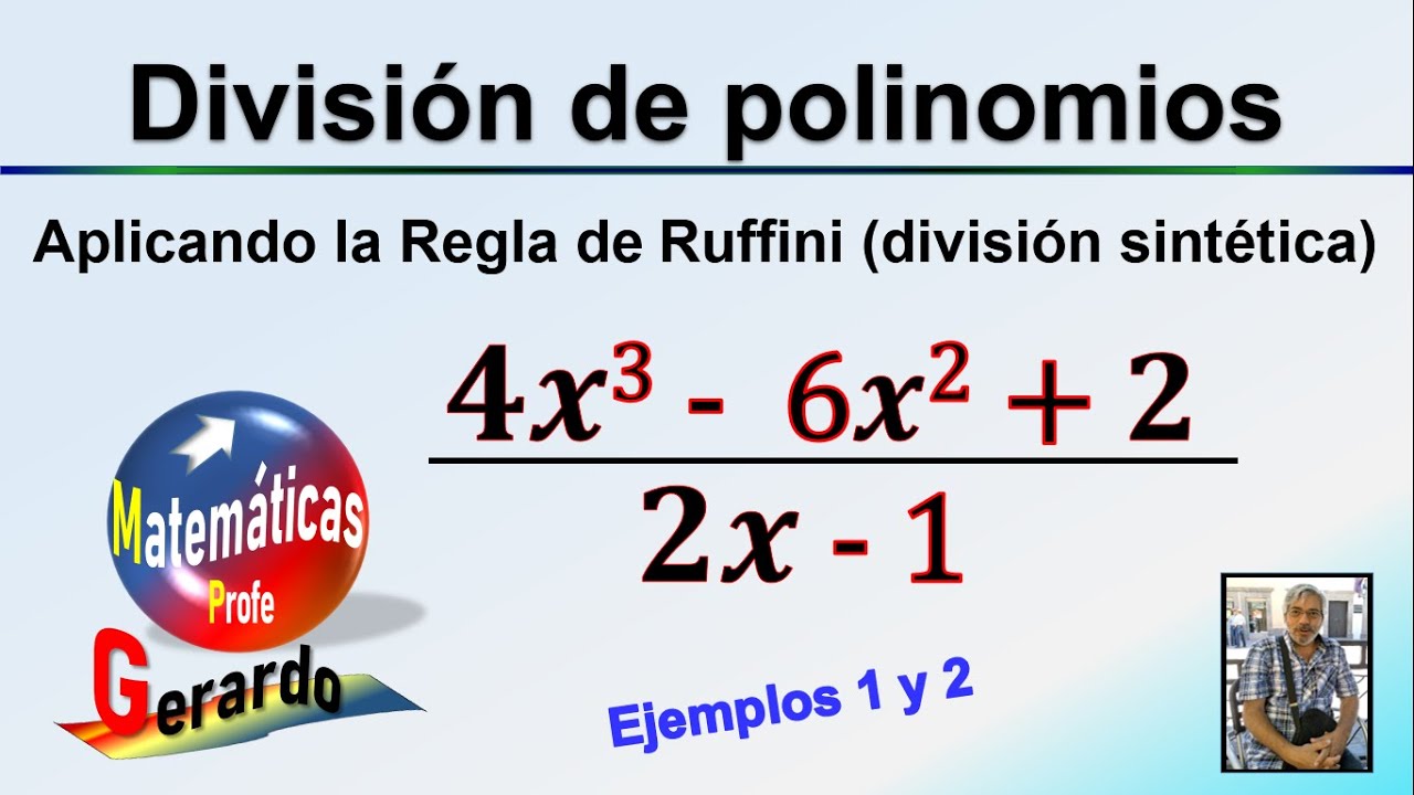 División de polinomios. Regla de Ruffini (división sintética). - YouTube