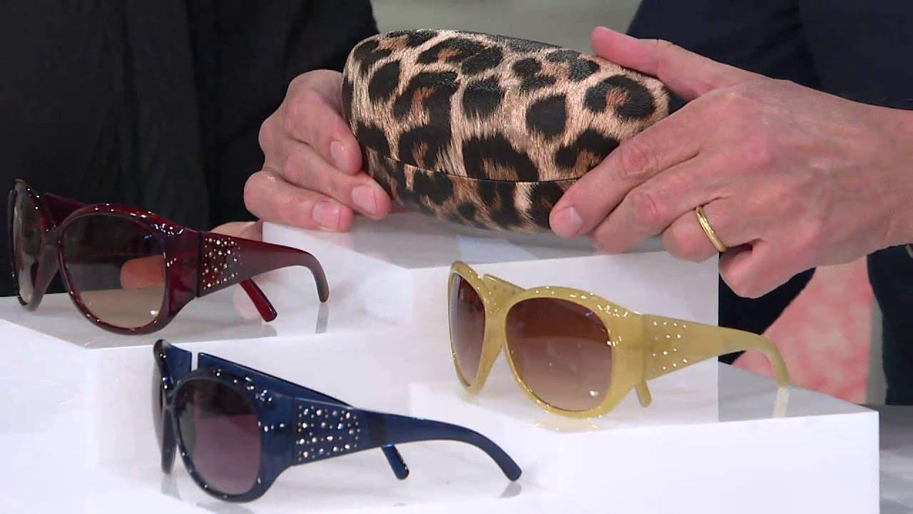 Joan Rivers Everyday Glamour Crystal Embellished Sunglasses with ...