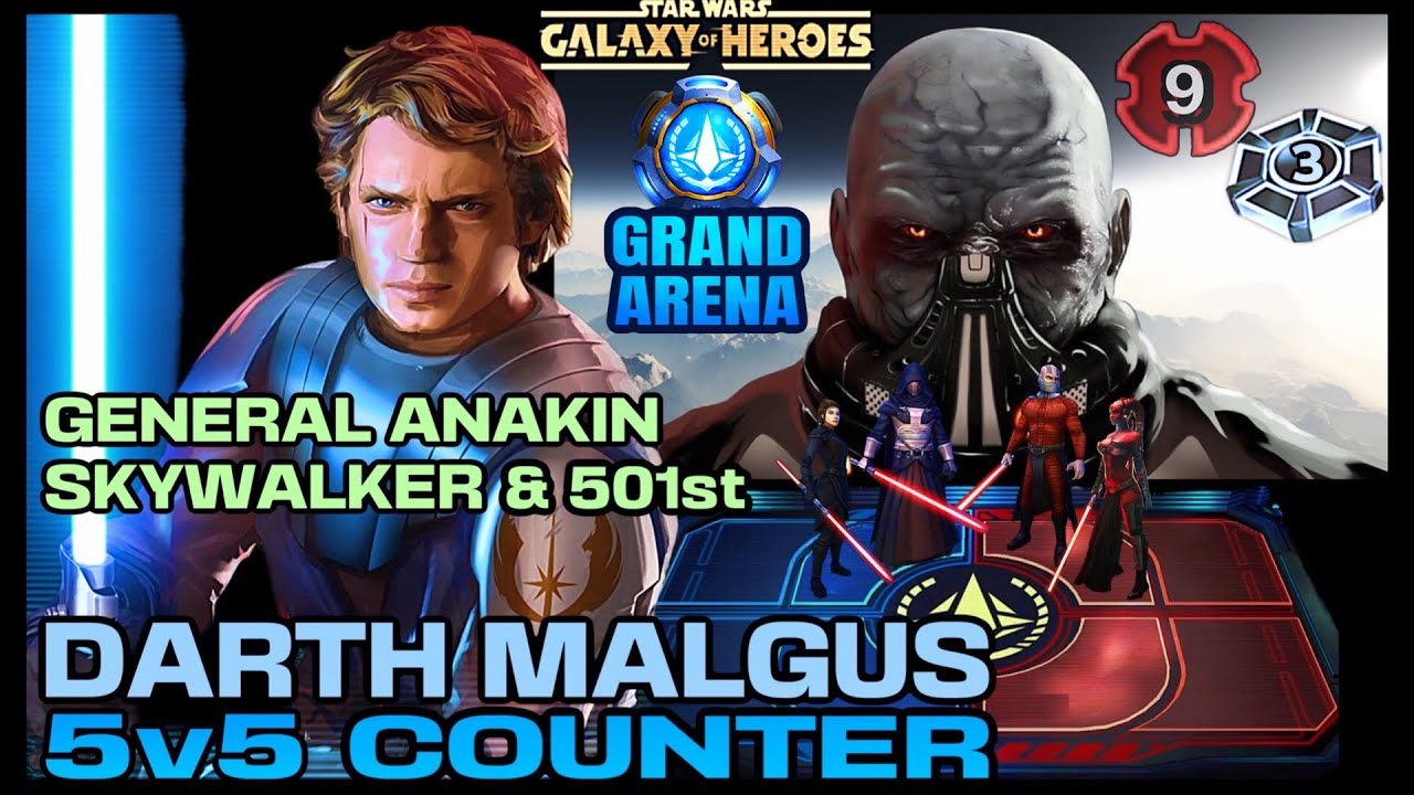 [5v5] MALGUS COUNTER w/GAS 501st *GRAND ARENA* - SWGOH - YouTube