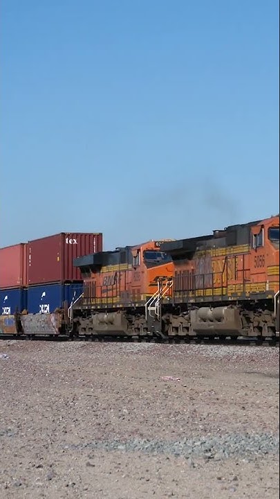 BNSF 5159 EASTBOUND PORT STACK INTERMODAL FREIGHT TRAIN - YouTube