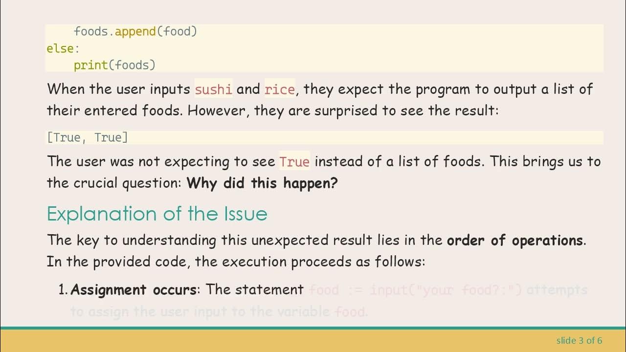 Understanding the Assignment Expression Pitfall in Python: A Clear Explanation - YouTube