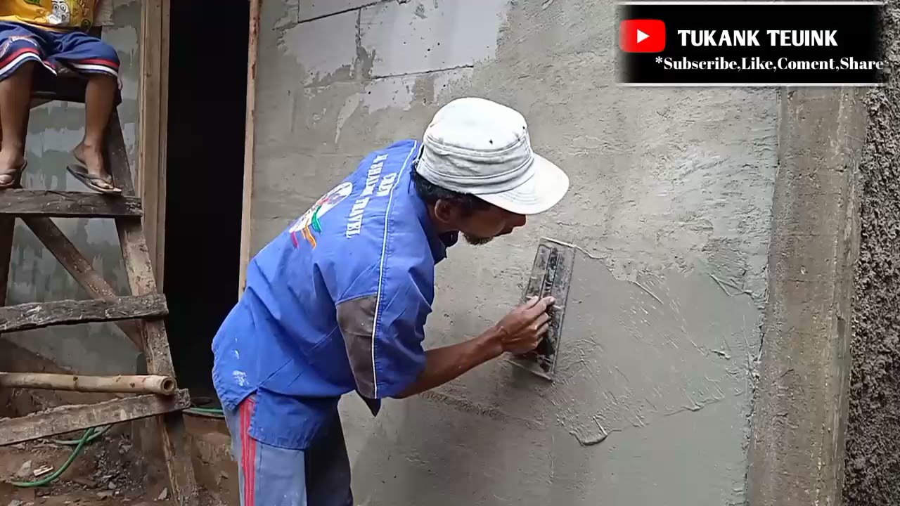 CARA NGACI DINDING TEMBOK HEBEL/BATA RINGAN TANPA PLESTER - YouTube