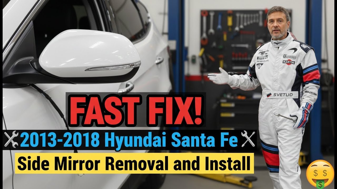 FAST FIX! 2013-2018 Hyundai Santa Fe Side Mirror Removal and Install ...
