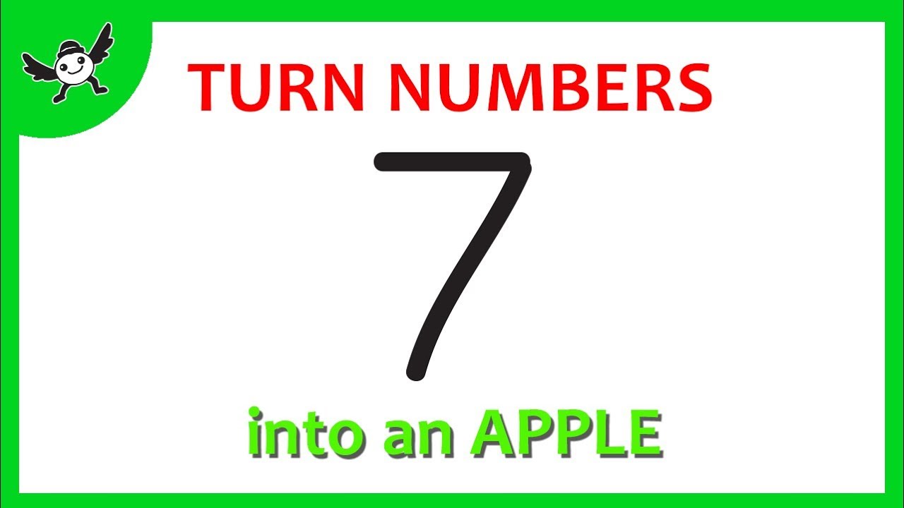 How To Turn Number 7 into Cartoon APPLE – Fun Doodle Art on Paper - YouTube