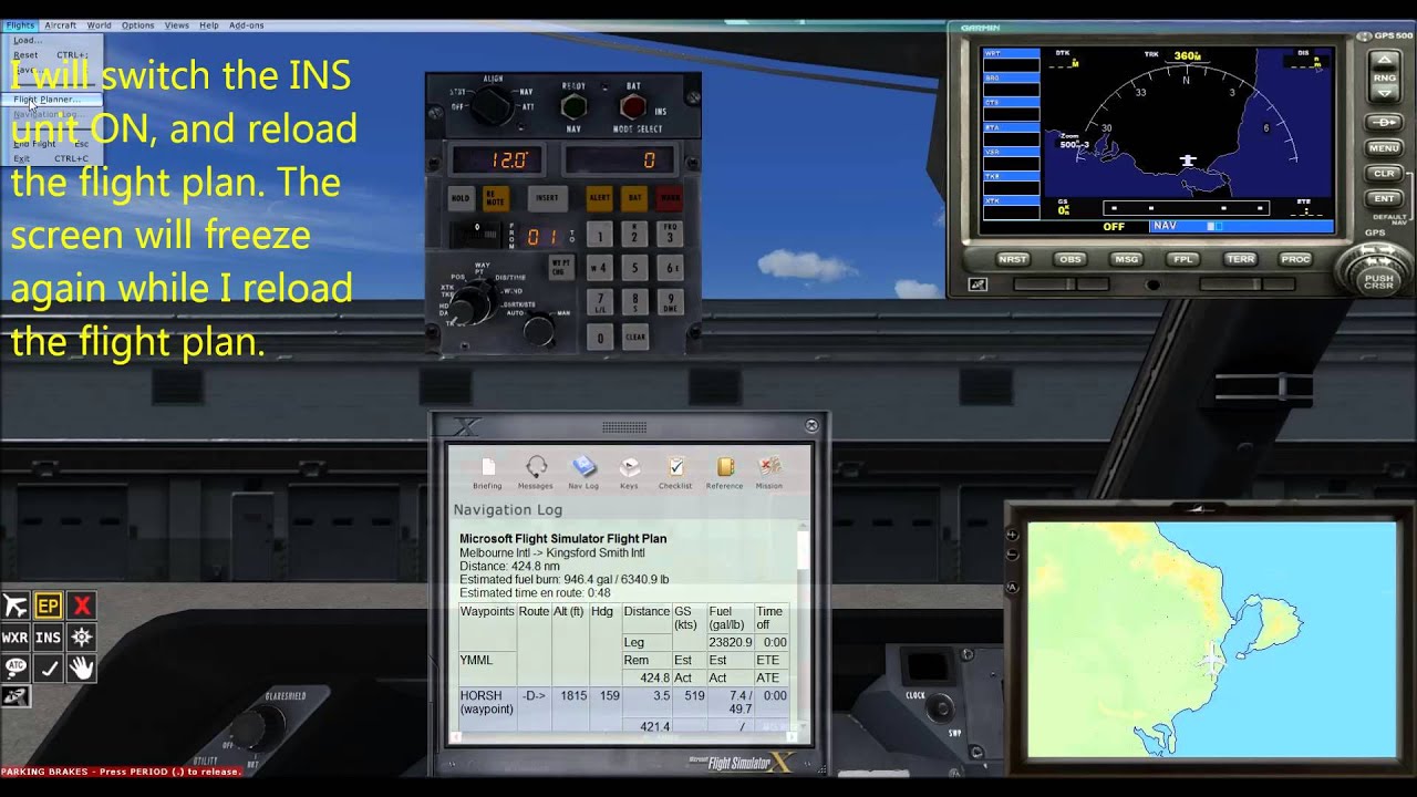 1011 Captain Loading a flight plan - YouTube