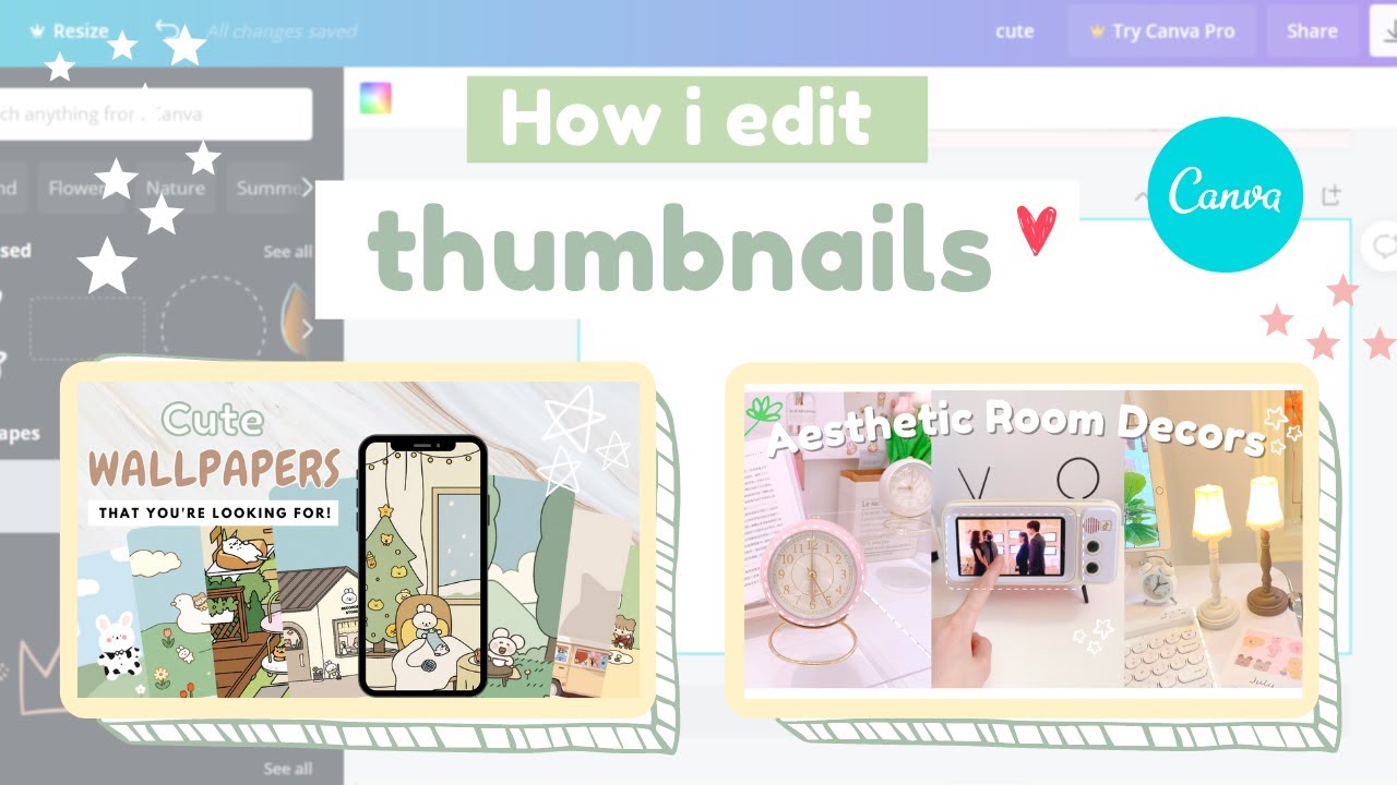 ⛅how to make aesthetic thumbnails using canva + TIPS! | beginner ...
