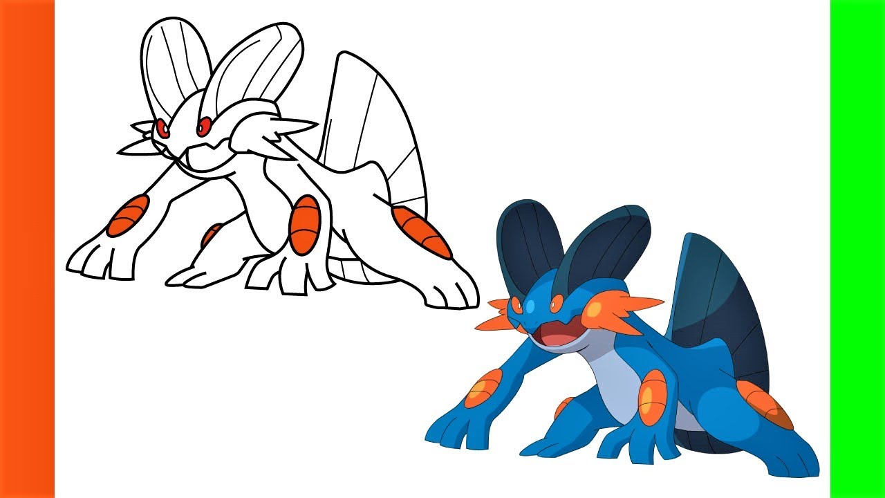 Swampert Drawing From Pokemon | Step By Step Drawing - YouTube