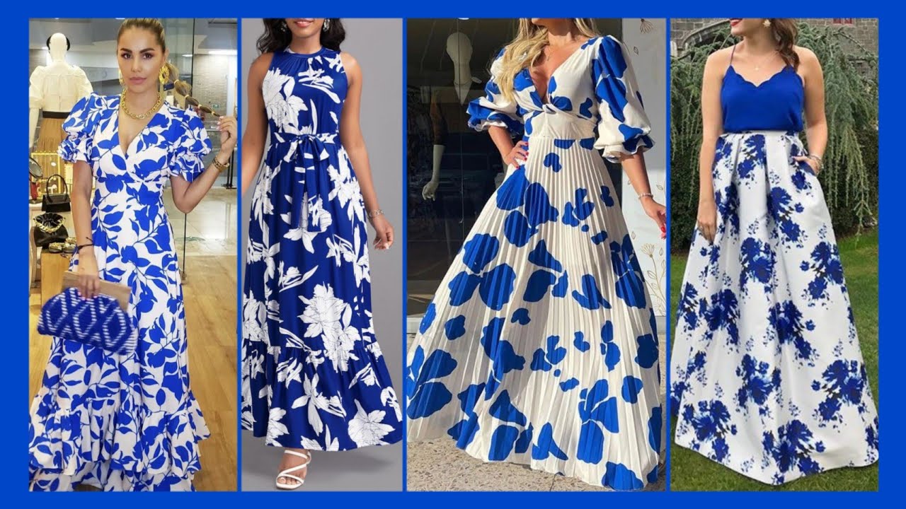 VESTIDOS ESTAMPADOS AZUL BANDERA O AZUL REY 💙 - YouTube
