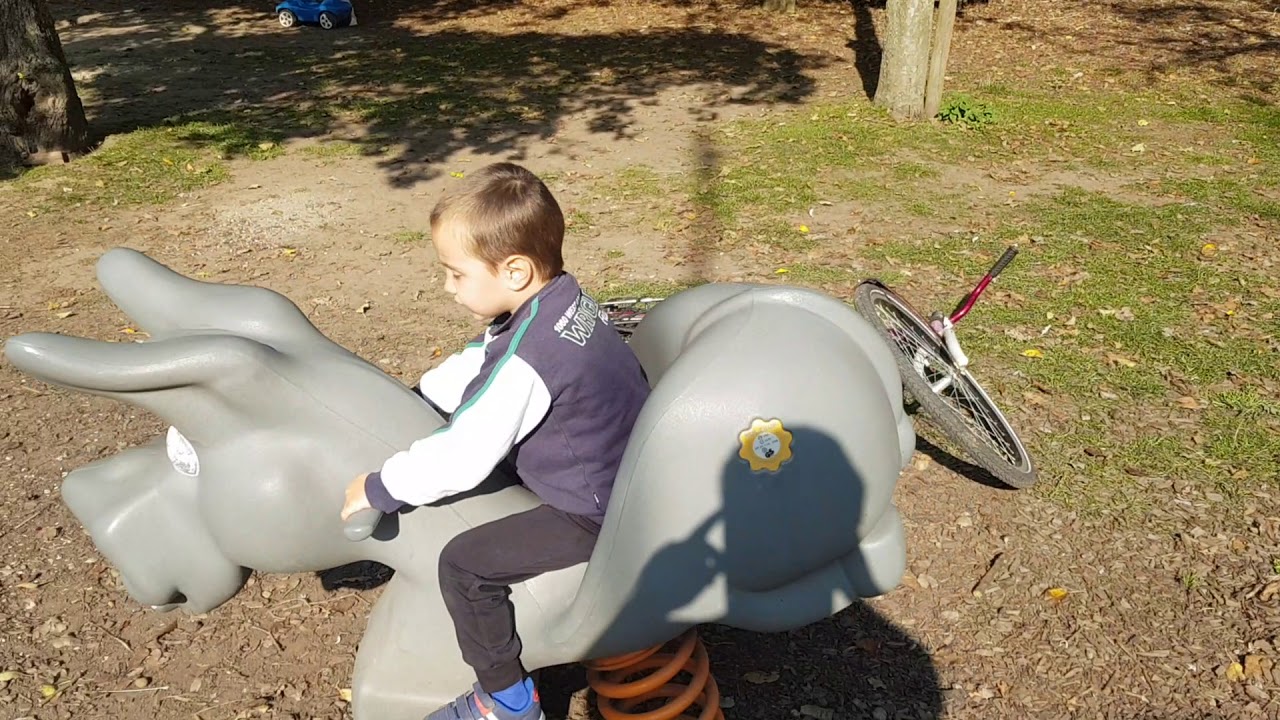 Ilia having fun with jumping donkey - YouTube