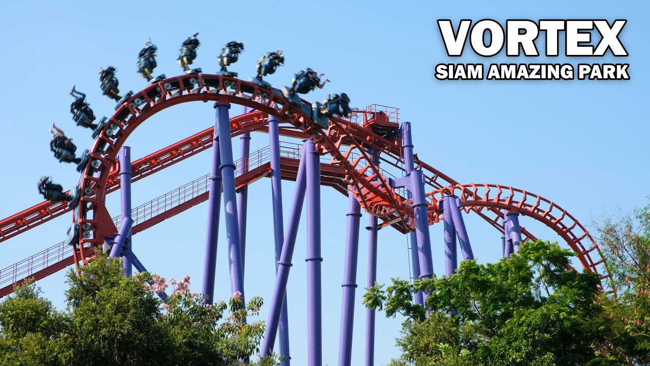 Vortex 4K Off-Ride Siam Amazing Park 2021 | รถไฟเหาะวอเท็กซ์ สยามอะเม ...
