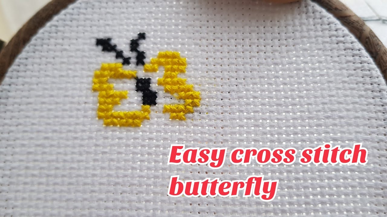 How to make easy cross stitch butterfly |Easy and countable - YouTube