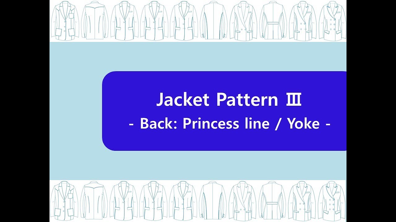 Jacket pattern making 재킷 패턴 제도5- back pattern princess /yoke - YouTube