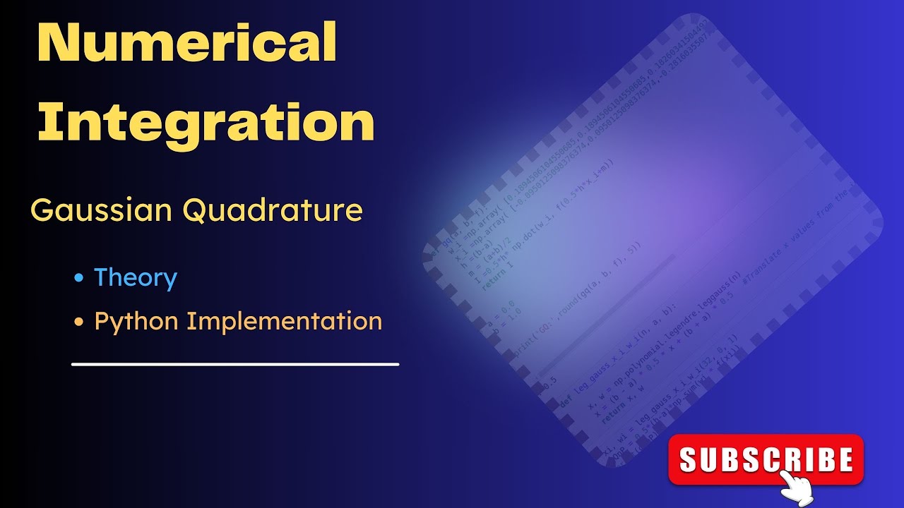Numerical Integration Gaussian Quadrature Theory And Python Implementation Masteringpython
