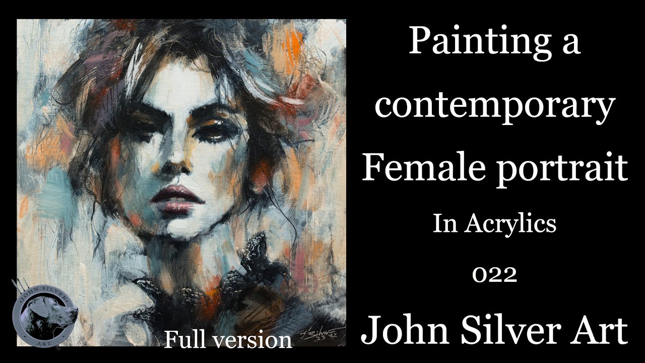 Female portrait in Acrylics. Painting tutorial timelapse. - YouTube