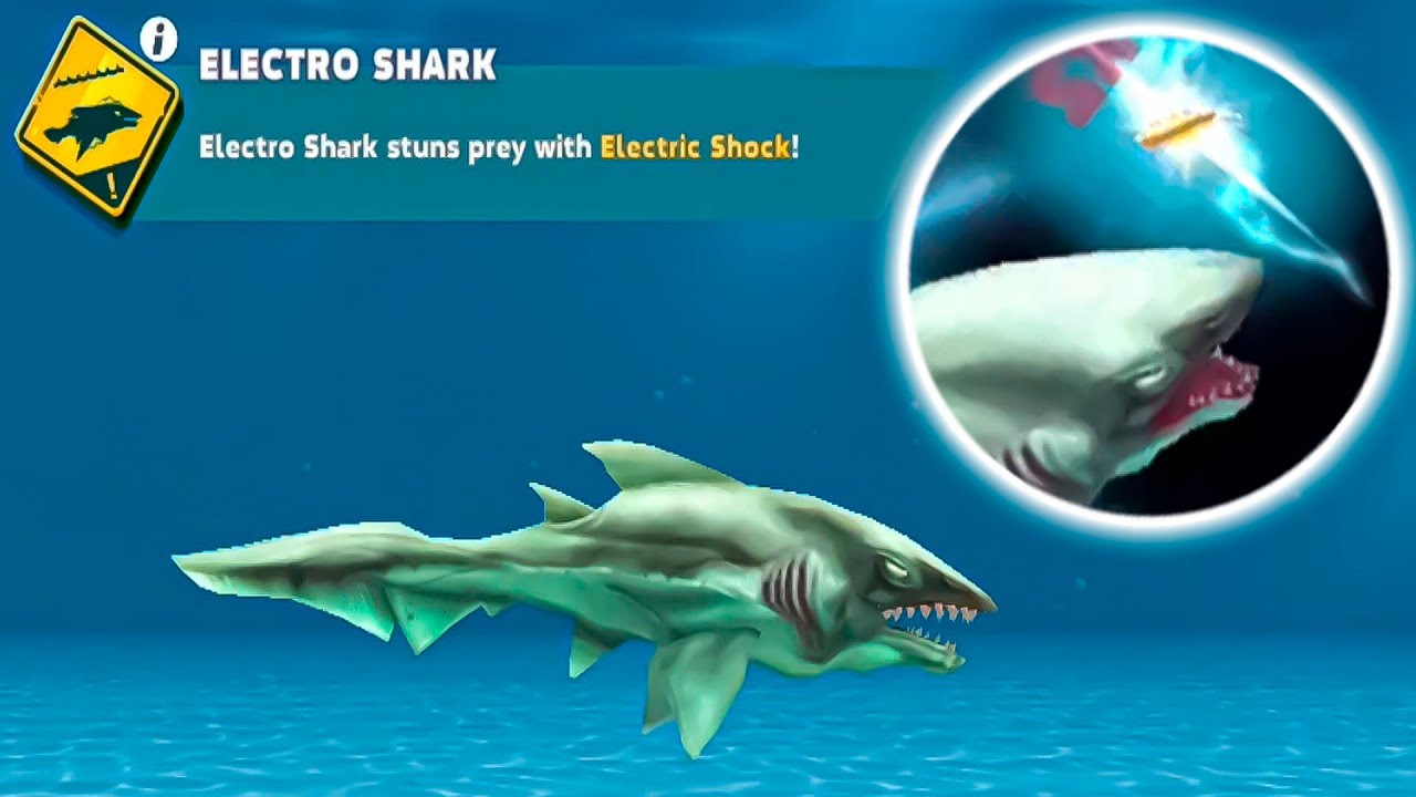 ELECTRO SHARK 🦈 FULL BOOST | New Skin Mod All Sharks Unlocked | Hungry ...