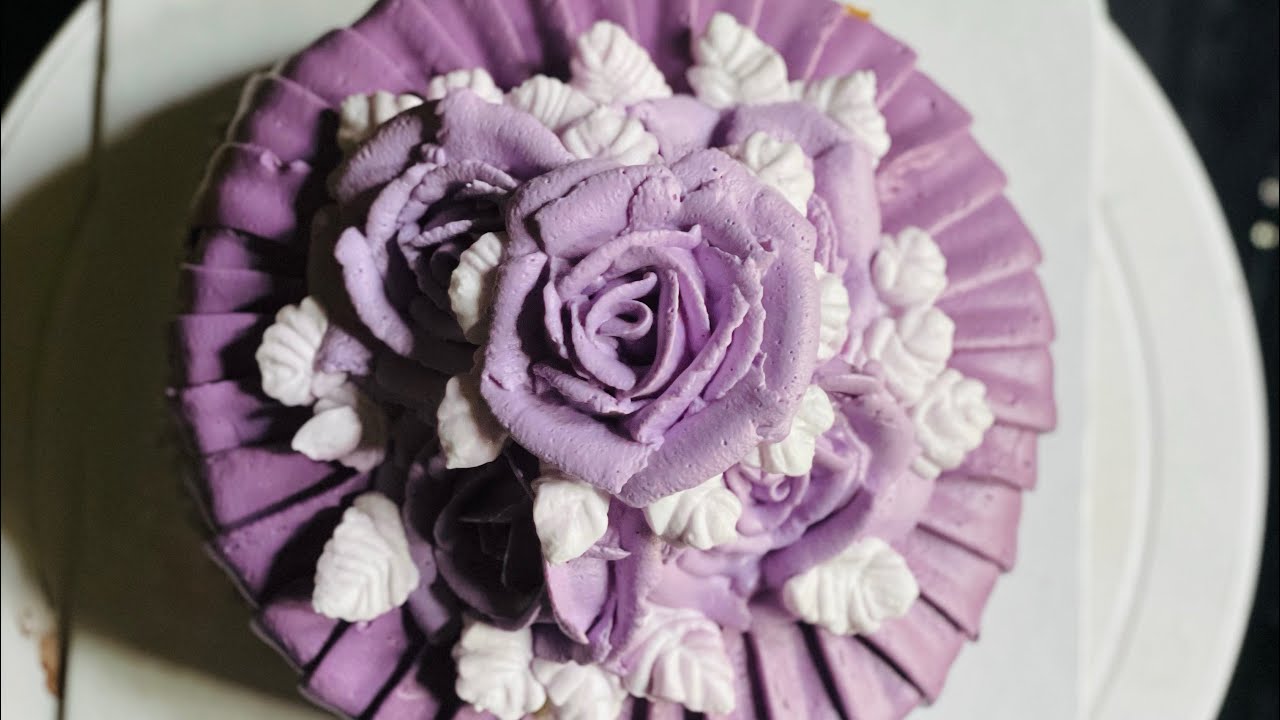 1 pound Vanilla cake design | Purple color | Bake N’ Flake - YouTube