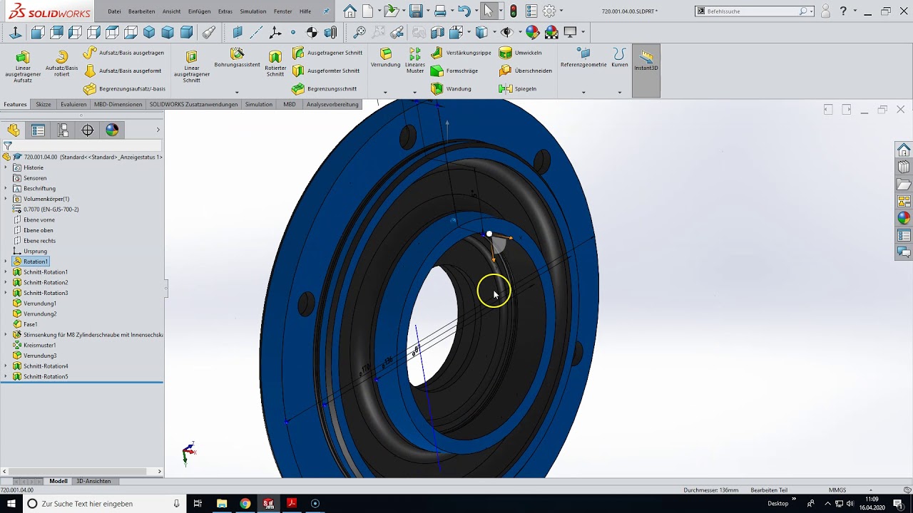 14 - Solidworks - CAD II - Zeichnungserstellung Deckel 1 - YouTube