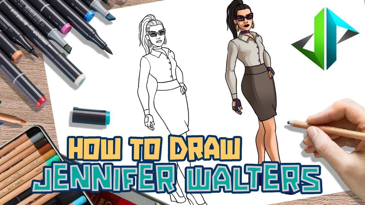 [DRAWPEDIA] HOW TO DRAW *NEW* JENNIFER WALTERS SKIN from FORTNITE ...