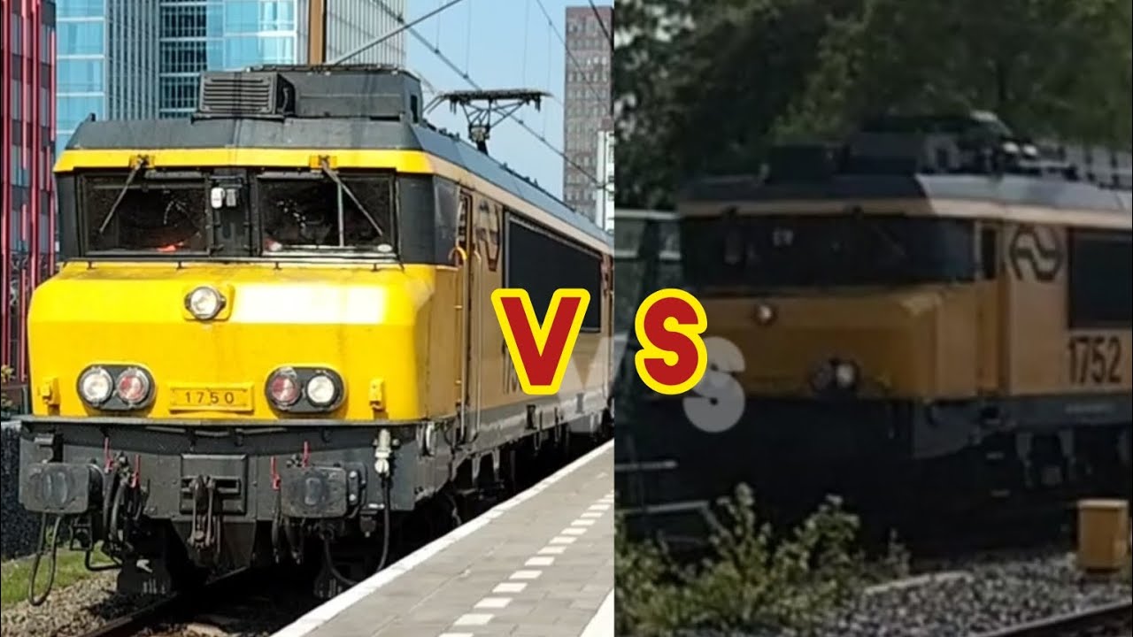 two Berlin intercity trains cross each other at Almere Centrum station ...