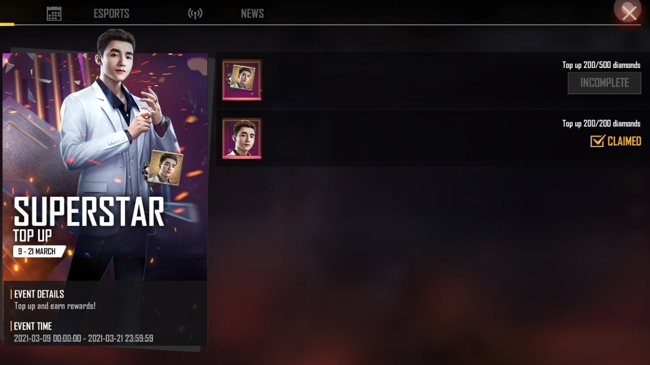 FREE FIRE NEW TOPUP EVENT | SUPERSTAR CHARACTER | GAMER APU SOLDIERS ...