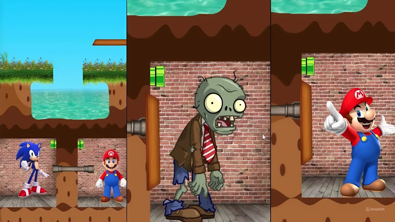 Animation creation - Good Sonic vs Noob Mario. Grab some water | ASMR ...