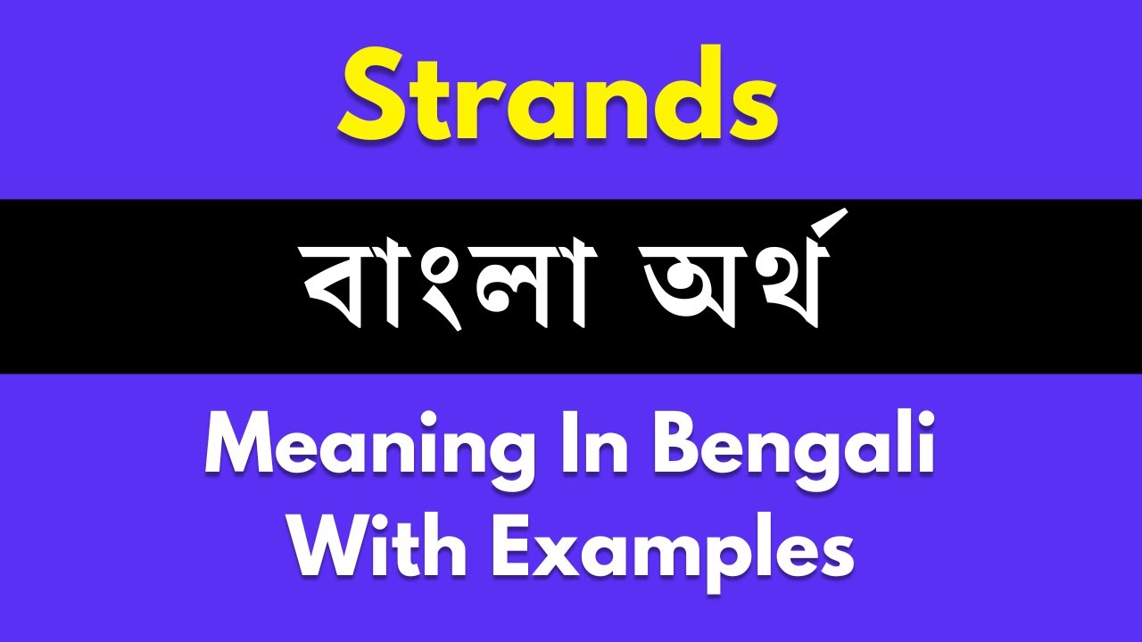 Strands Meaning in Bengali / Strands শব্দের বাংলা ভাষায় অর্থ অথবা মানে ...