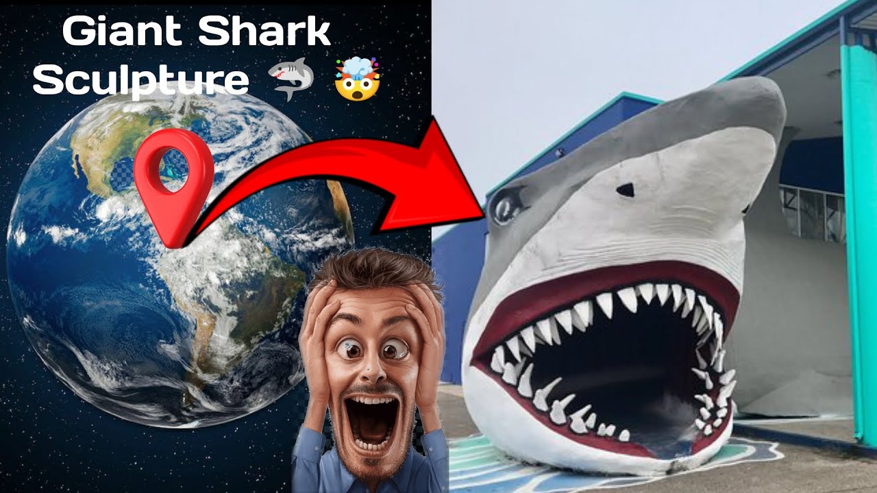 Giant Shark Sculptre 🦈🤯 on google earth and google map🌎🗾#earth #map # ...