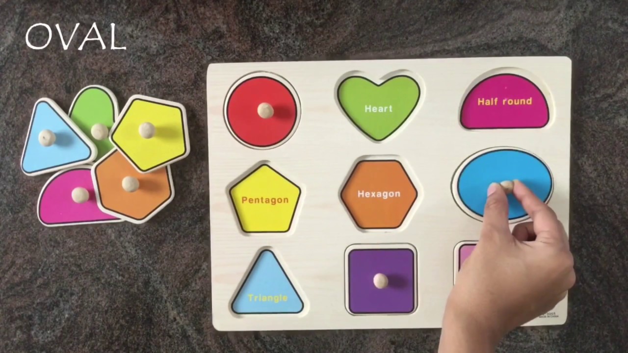 Learn shapes & colors for children with baby wooden puzzle toy | shape ...