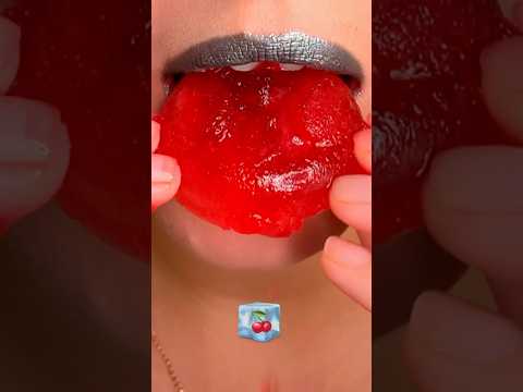 ASMR Cherry Ice 🧊🍒eating sounds #asmr
