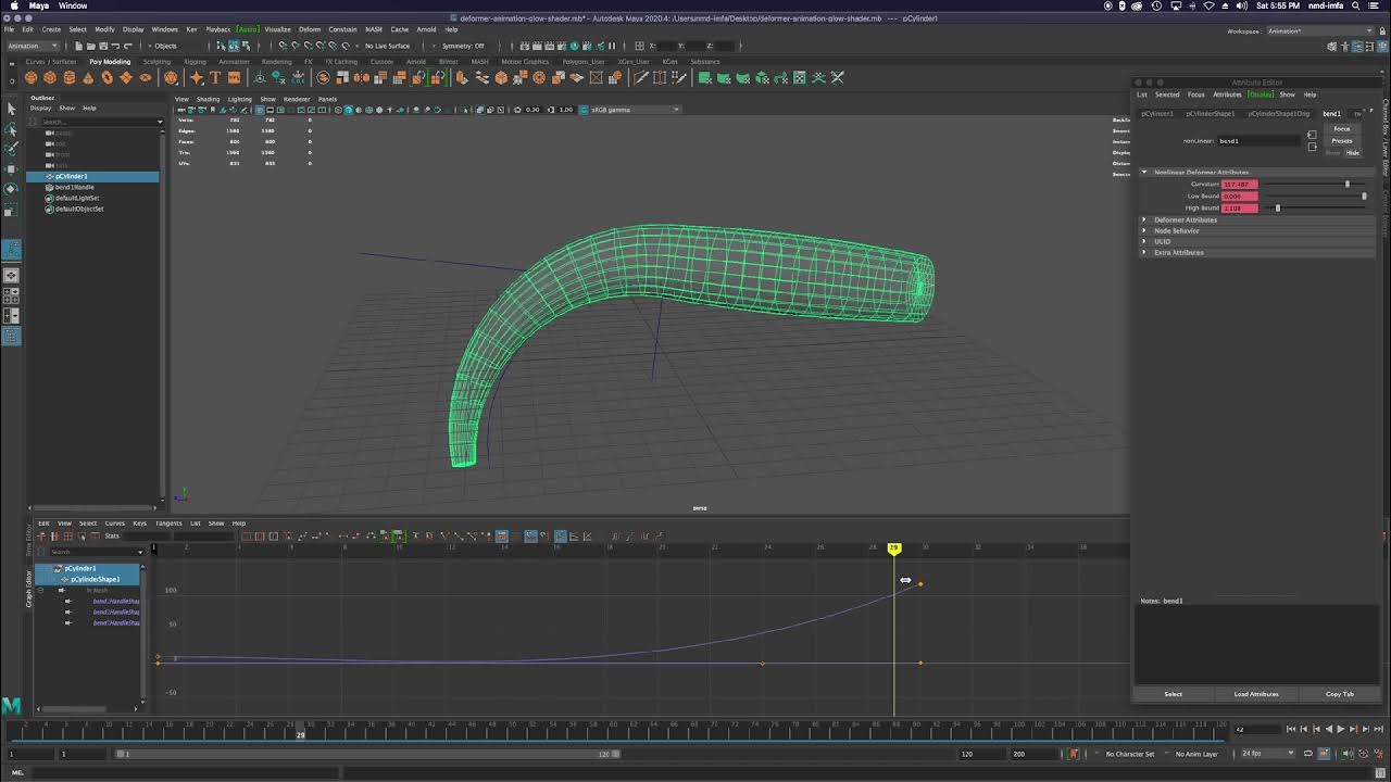 3D Animation w/ Maya 2020 - Animating Deformers & Glow / Shader Effects - YouTube