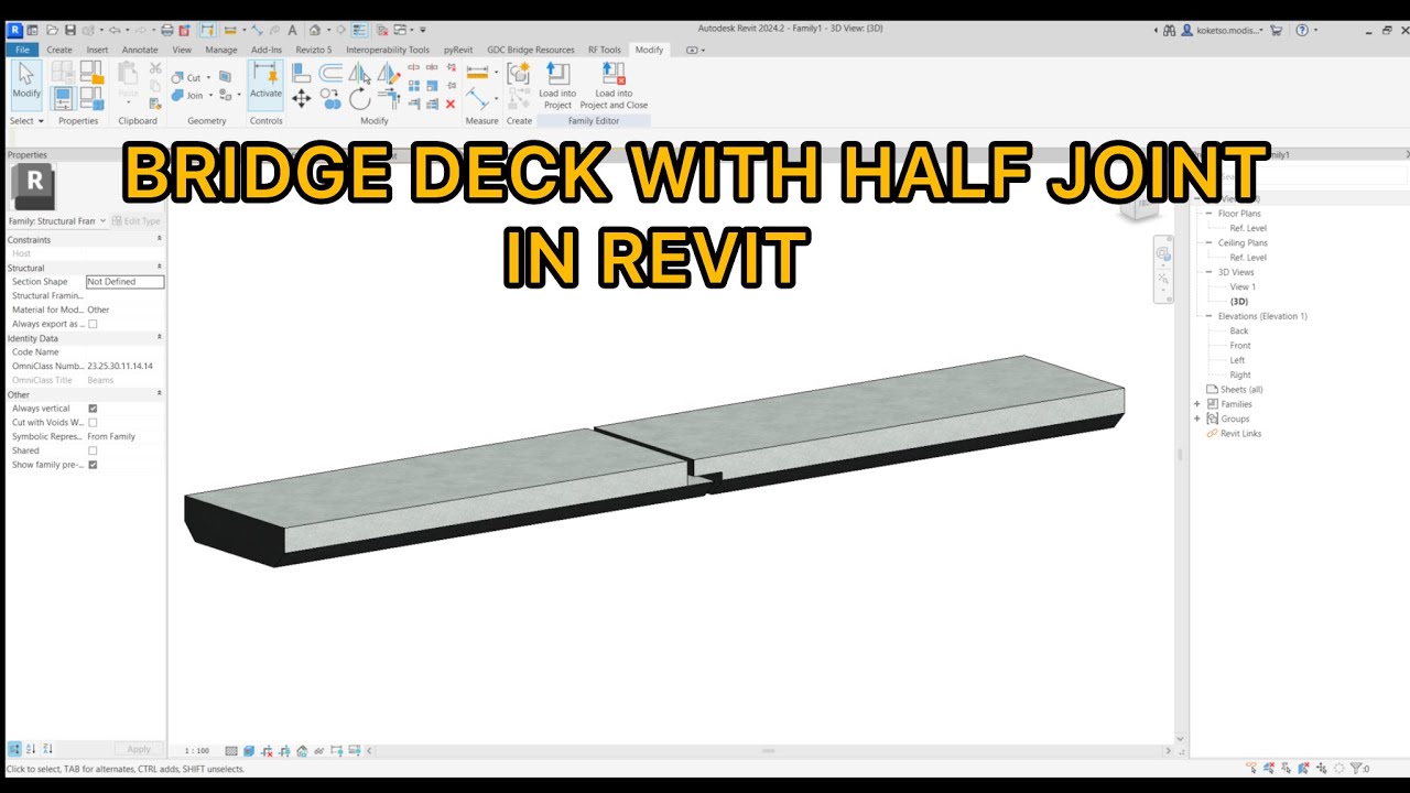 Bridge Deck with Half Joint in Revit - YouTube