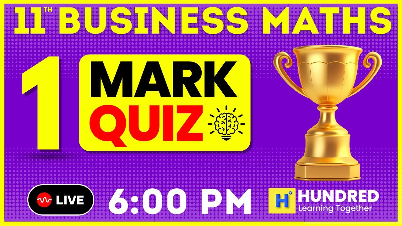 💥11th Business Maths 1 MARK QUIZ | Important Questions | Public Exam ...