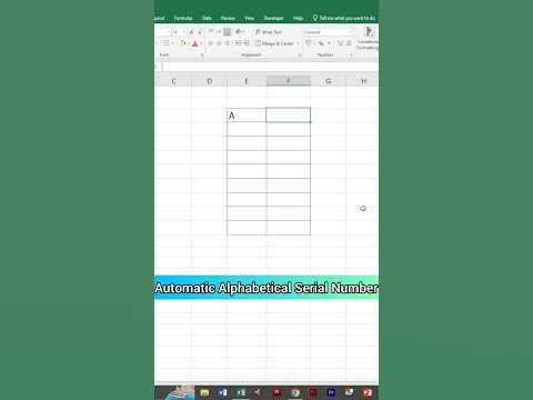 Automatic Alphabetical Serial Number in Ms Excel | Learning Advance Formula in Excel - YouTube