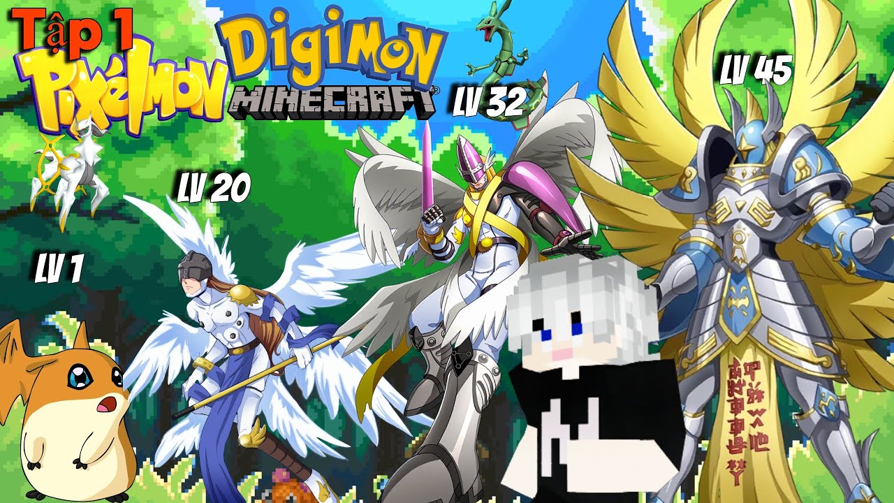MINECRAFT 100 NGÀY PIXELMON - DIGIMON Patamon spawn dễ vậy sao ?? - YouTube
