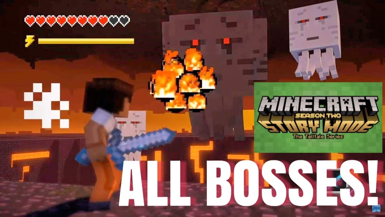 ALL BOSS BATTLES | Minecraft: Story Mode - Season 2 - YouTube