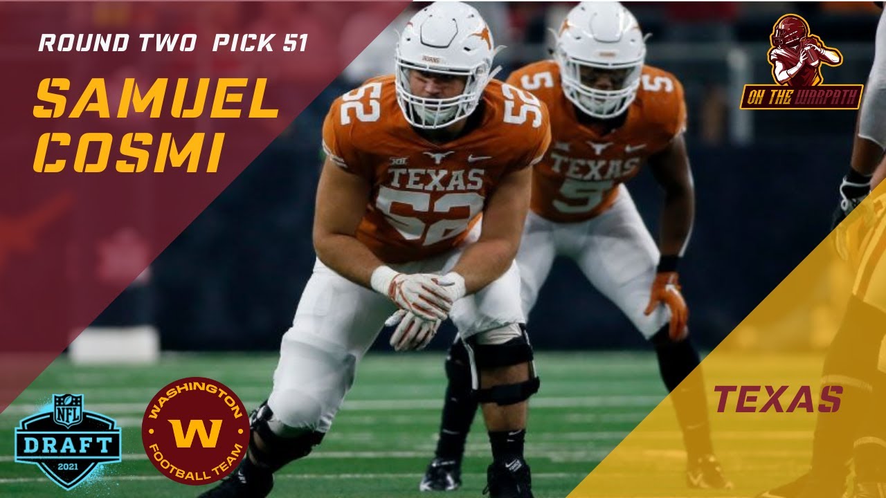 Washington Football Team Drafts Texas OT Samuel Cosmi | NFL Draft - YouTube