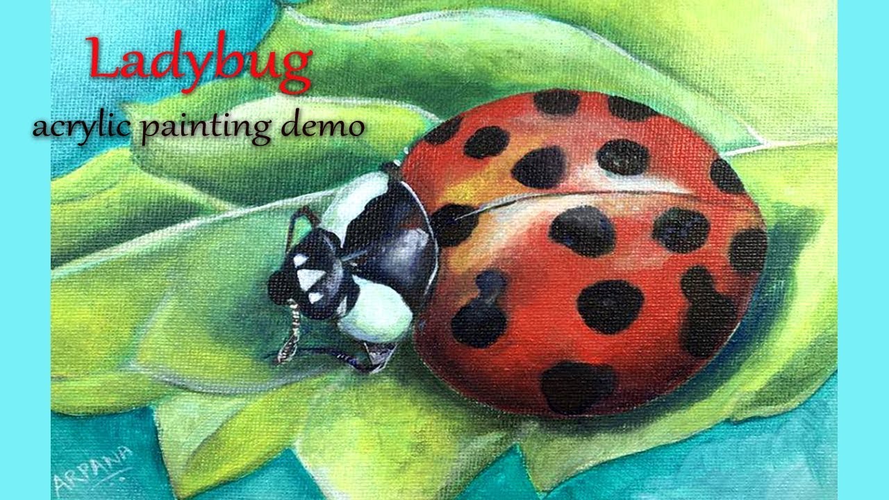 Insect painting | SUPER EASY Ladybug painting | short version | acrylic ...