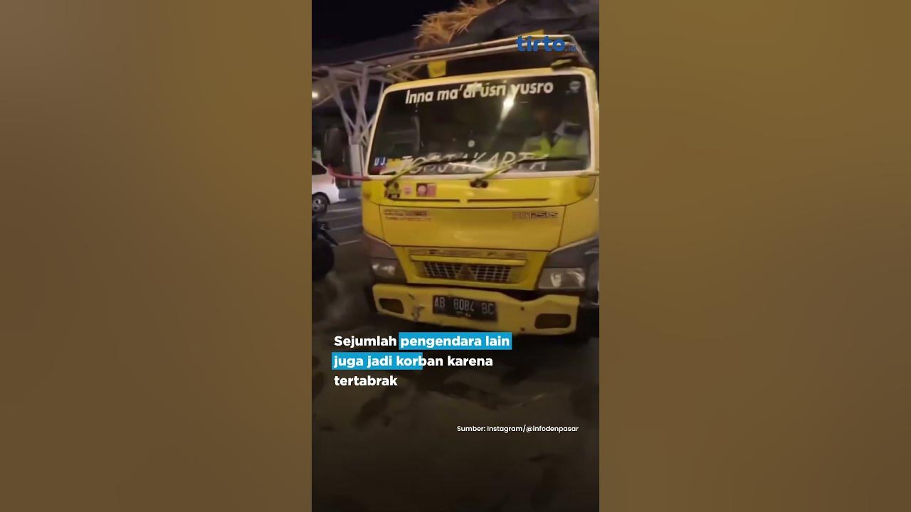 Viral Bule di Bali Bawa Kabur Truk Tabrak Sejumlah Pengendara - YouTube