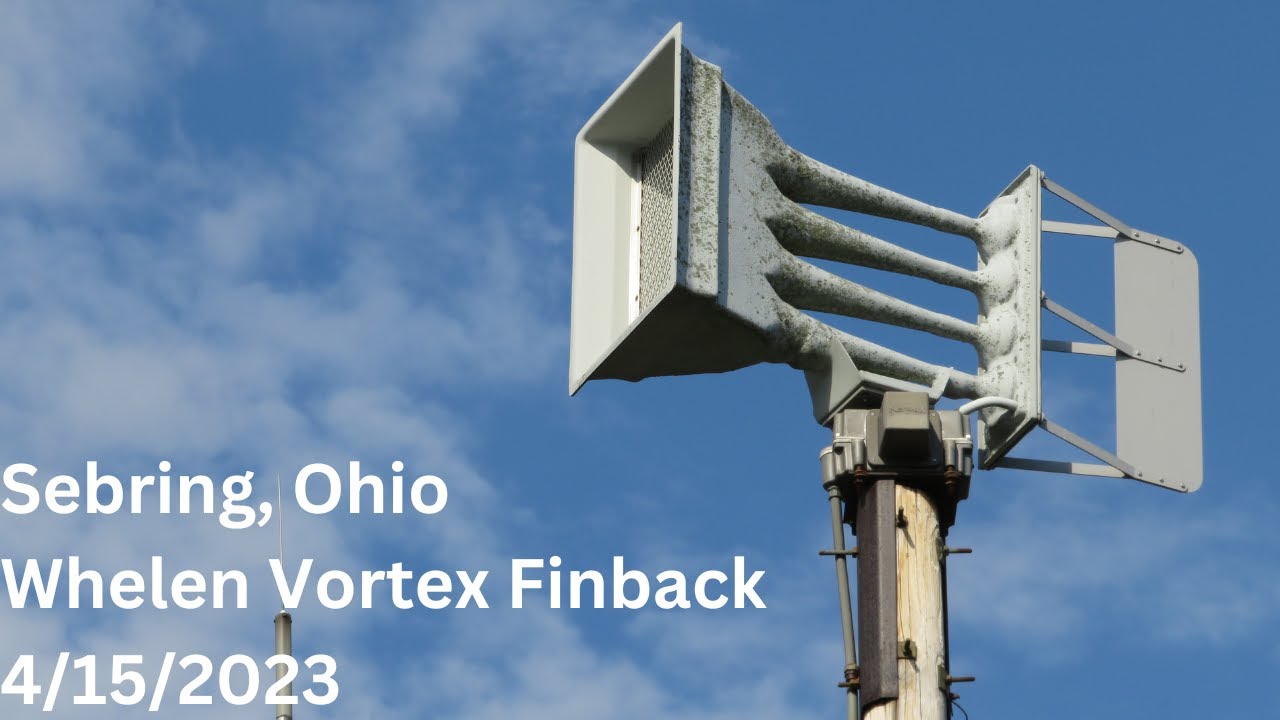 Sebring, Ohio - Whelen Vortex Finback Siren Test - 1 Minute Whoop - 4 ...
