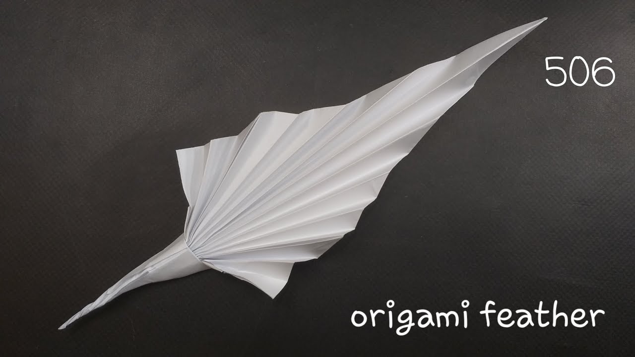 Орігамі перо origami feather - YouTube