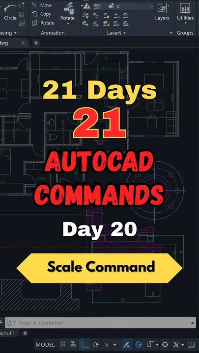Day 20 How to Use Scale Command in AutoCAD | AutoCAD Scale Tutorial for Beginners - YouTube