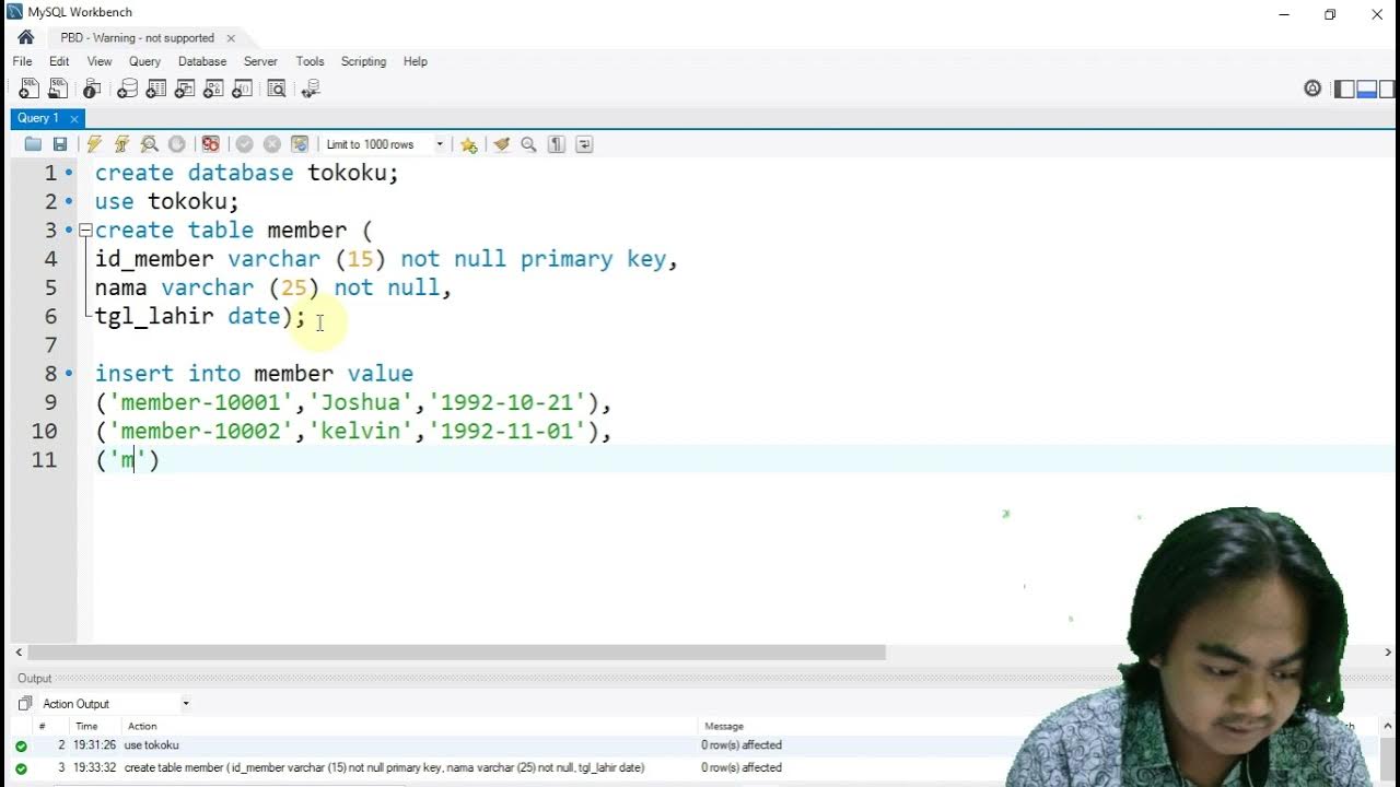 Membuat Database "Tokoku" & Tabel "Member" - YouTube