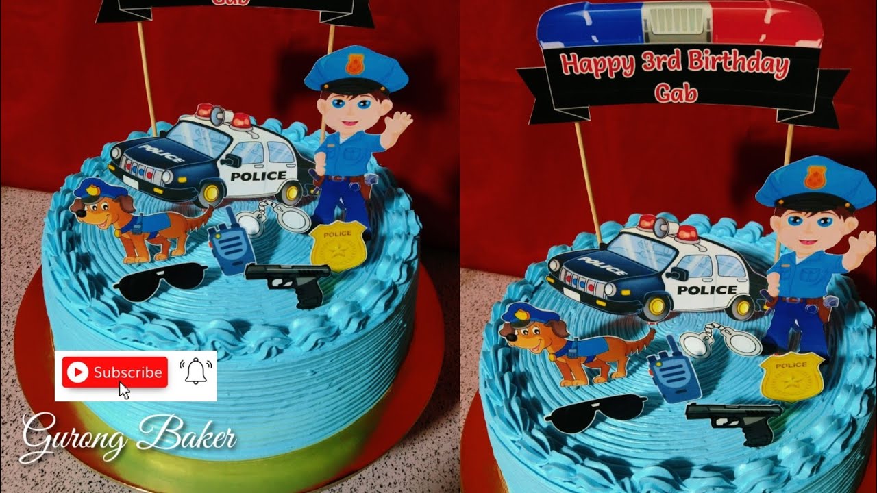 POLICE CAKE THEME || Cake decorating tutorial by Gurong Baker - YouTube