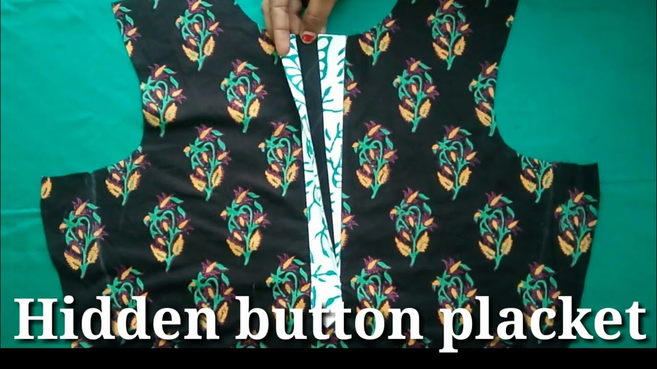 How to make hidden/invisible button placket, Double Placket cut ...