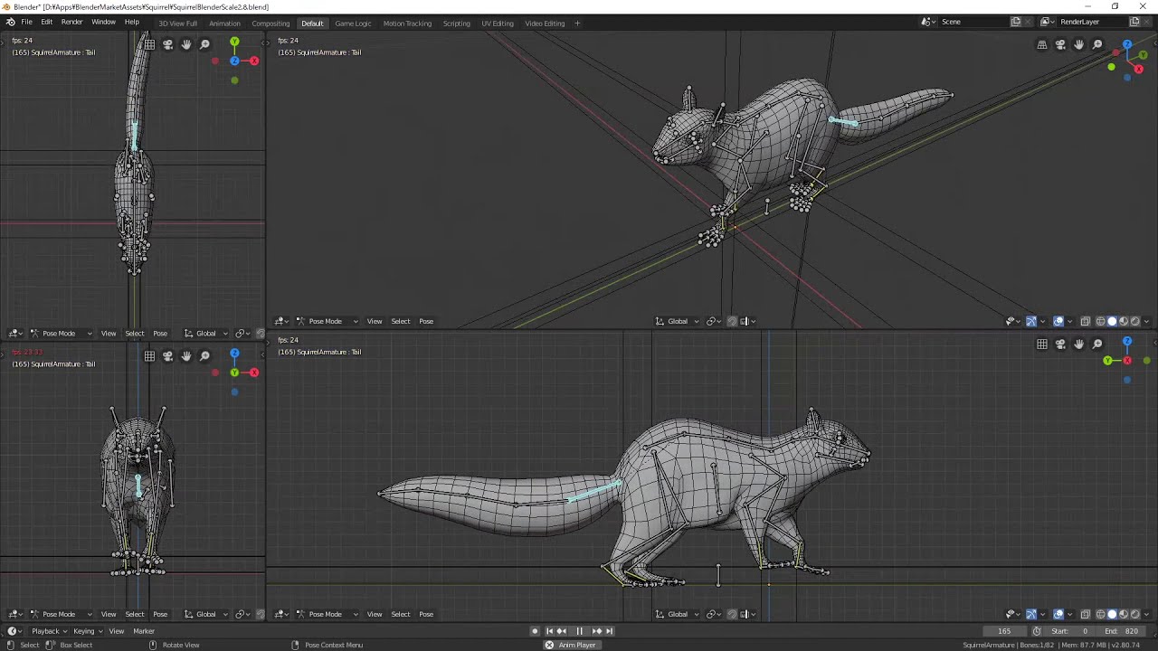 Blender Squirrel armature - YouTube