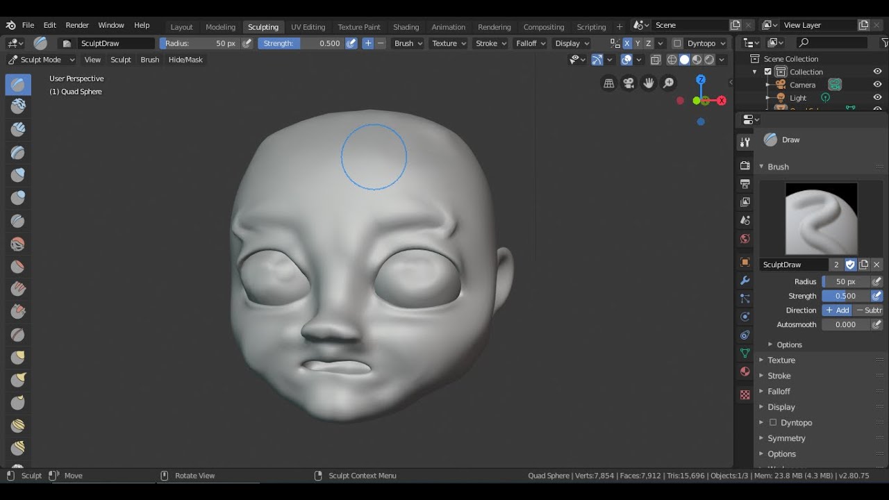 Membuat Sketsa Wajah 3D Teknik Sculpting Blender - YouTube