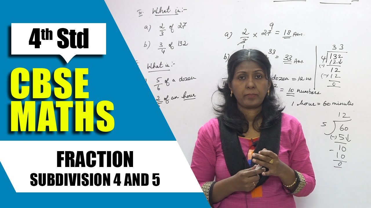 4th Std CBSE Maths Syllabus | Fraction - Subdivision 4 and 5 | CBSE ...